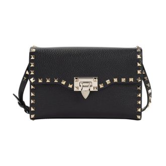 Valentino Garavani Petit sac port&eacute; &eacute;paule Rockstud - Femme - Sacs - Noir - Taille: ONE Size