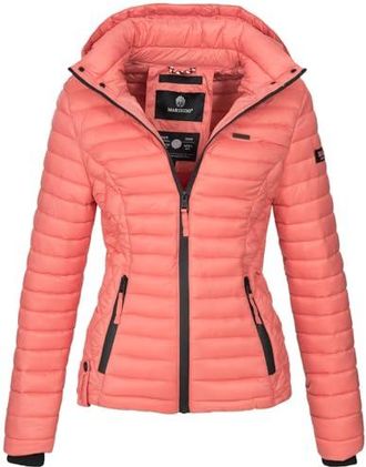 Marikoo B600 Veste matelassée mi-saison avec capuche pour femme, corail, S