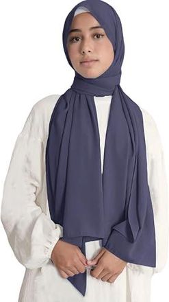 Lina & Lily Foulard Hijab Femme Musulmane en Soie de Médine (Gris Anthracite)