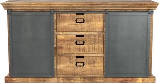 Rendez-Vous D&eacute;co Rendez-vous D&eacute;co - Buffet en bois 3 tiroirs 2 portes coulissantes en m&eacute;tal - tabuk