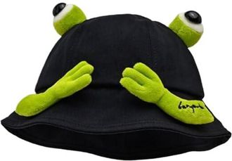 Generico Chapeau de grenouille adulte - Chapeau de dessin anim&eacute; amusant chaud - Seau &agrave; large bord, pour usage quotidien, int&eacute;rieur, ext&eacute;rieur, pique-nique, ran