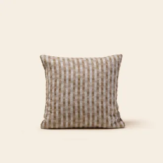 Madura Housse De Coussin Castin Naturel et taupe - NATUREL