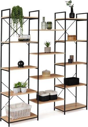 IDMarket Étagère bibliothèque Trio 5 Niveaux Detroit Design Industriel 170 cm