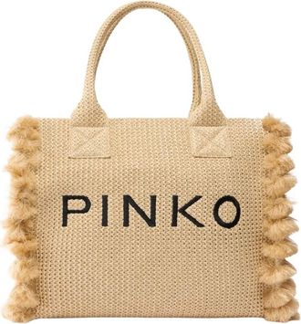 Pinko Pinko, Femme, Sacs, Beige, Taille: ONE Size Shopper Beach