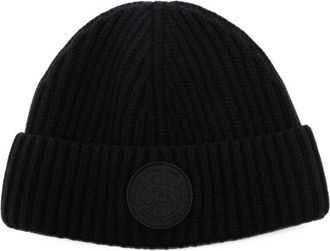 Canada Goose Logo-patch Ribbed Beanie Hat