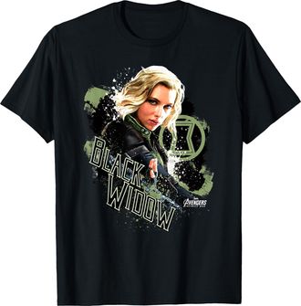 MARVEL Infinity War Black Widow Pain Splat Graphic T-Shirt T-Shirt