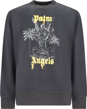 Palm Angels Homme, Sweatshirts et sweats à capuche, Noir, Taille: XL SweaT-shirt avec motif de palmier