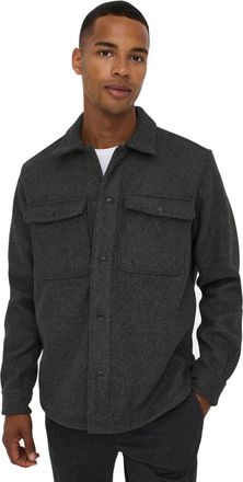 Only & Sons Herren Freizeit Hemd ONSASH - Relaxed Fit XS S M L XL XXL, Gr&ouml;&szlig;e:XL, Farbe:Black 22023564