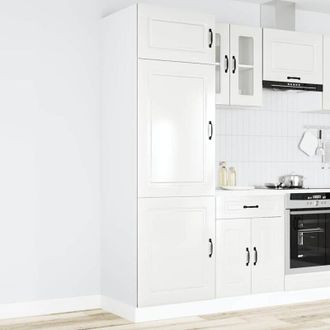 vidaXL Vidaxl - Armoire de cuisine Kalmar blanc brillant bois ding&eacute;nierie