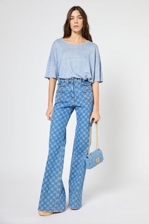 Gerard Darel T-shirt oversize en lin - GIORGIA - Bleu ciel