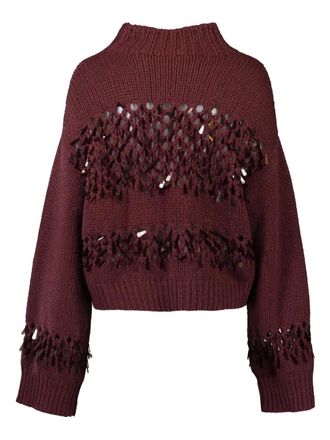 Brunello Cucinelli Pullover mit Pailletten - Rot