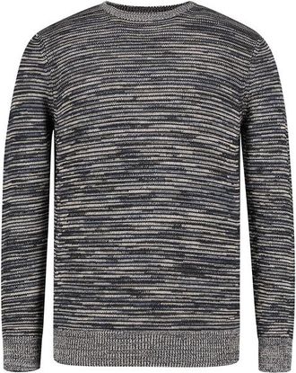 Ragman Herren Pullover blau Baumwolle gestreift