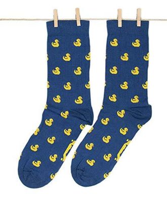 Roits Chaussettes Femme Canards en Caoutchouc Bleu 36-40 - Chaussettes Fantaisie Originales Rigolotes Drôles