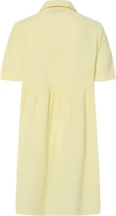 Pieces Midikleid - Kleid in creme mit Kurzarm und Hemdkragen - Damen Kleid Midikleid mit kurzarm und Regular Fit