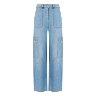 Elisabetta Franchi Cargo Jeans mit Rei&szlig;verschlusstaschen - - Jeans - Damen - Blau - W28
