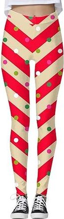 Generic Legging de sport pour femme - Pantalon imprim&eacute; de No&euml;l personnalis&eacute; - Pour course &agrave; pied, f&ecirc;te du P&egrave;re No&euml;l, bonhomme de neige, Rouge, XXL