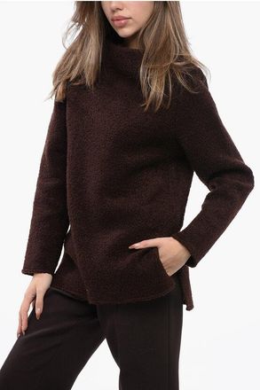 Jil Sander Bouclé Wool Sweater with Boat Neck size 42