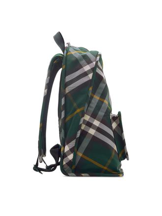 Burberry Mens Shield Check Nylon Backpack Green Bags > Backpacks