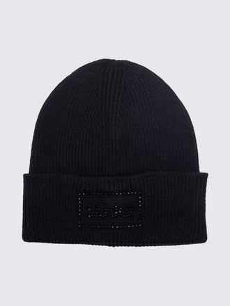 Liu Jo Rippstrick-Beanie mit Umschlag und Strass-Logo