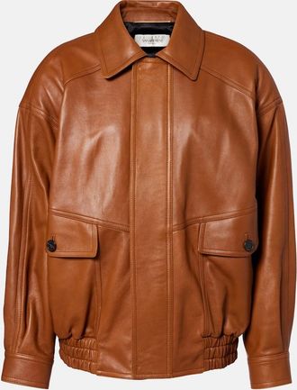 Saint Laurent Veste bomber oversize en cuir