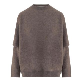 Darkpark Troy Pullover mit doppelten &Auml;rmeln aus Kaschmir - - Knitwear - Damen - Braun - S
