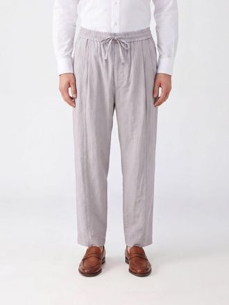 Ziggy Chen Pantalon large en lin et soie m&eacute;lang&eacute;s avec cordon de serrage