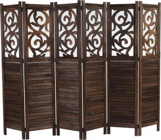 Mendler Paravent Istanbul, Raumteiler Trennwand Sichtschutz, Ornamente - 170x240cm, braun