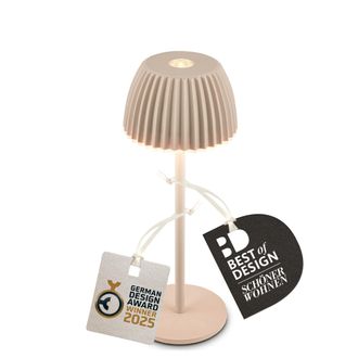 Briloner Riffle Nano LED Tischlampe kabellos IP44 mit Lichtkante, 6 x 15,5 cm, Touchdimmer, Akku tauschbar, Nachttischlampe, LED Lampe, Akku Lampe, German Desi