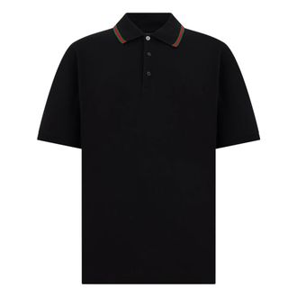 Gucci Kurzarm-Polo mit Webband - - Tops - Herren - Schwarzk - XL