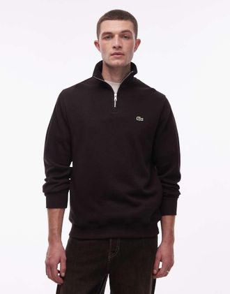 Lacoste Sweat &agrave; col zipp&eacute; - Marron-Brown