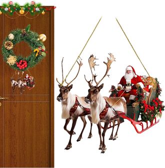 Generic Weihnachten reiner Schlitten Weihnachtsmann Anh&auml;nger - 2D Acryl Urlaub Weihnachtsmann reine Schlitten Ornament, Dekorationen, Weihnachtsschlitten mit 