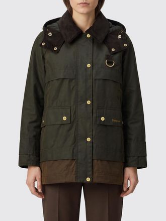 Barbour Jacke aus gewachster Baumwolle mit abnehmbarer Kapuze und Samtkragen