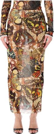 Jean Paul Gaultier Femme, Jupes, Multicolore, Taille: 40 FR Yellow Butterfly Skirt