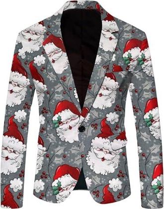 Generic Veste kaki pour femme - Blazer - Robe smoking 2025 - Cadeaux pour femmes - Automne et hiver - Nouveau costume imprim&eacute; amusant - Manteau de No&euml;l d&eacute;cont