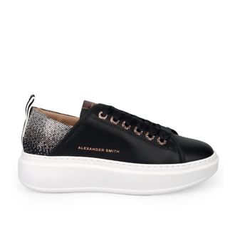 Alexander Smith Wembley Schwarze Ledersneakers - - Shoes - Damen - Schwarzk - 38 EU