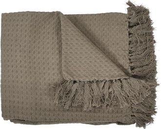 The Home Deco Factory TXO0025 Sofaüberwurf mit Waffeln, 130 x 160 cm, Taupe