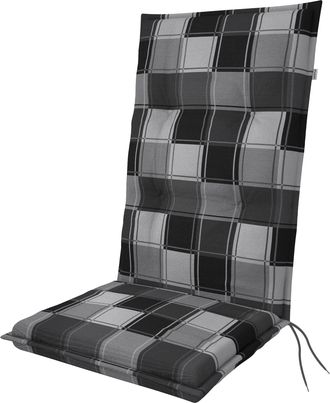 Doppler Hochlehner Living TOP/Gartenstuhlauflage/Hochlehner/Grau Quadrat/ca. 119 x 48 x 7 cm