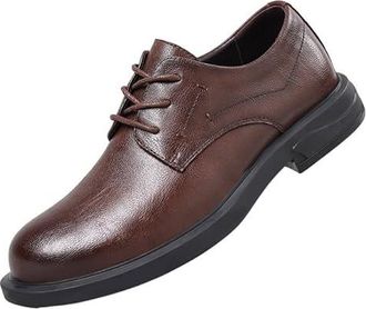 Generic Chaussures Oxford habillées for Hommes, à Lacets, Couleur Unie, Bout Rond, Chaussures Derby en Cuir végétalien, Semelles en Caoutchouc antidérapantes,