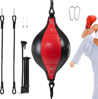 Generico Doppelseitiger Boxsack | elastischer Boxball, doppelseitig aus flexiblem PU-Leder f&uuml;r Koordinations- und Fitnesstraining zu Hause oder im Garten