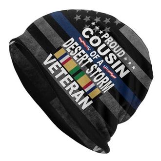 Generic Bonnet Docker Fier Cousin dun Vétéran De La Guerre du Golfe Élégant Beanie Tricoté Douillet Skull Casquette pour Hiver Femme Sports