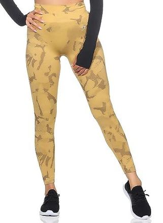 Gymshark Adapt Camo Legging sans coutures pour femme, Jaune savane, L