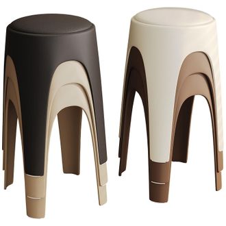 Generic 18.9Zoll stapelbare St&uuml;hle mit gepolsterten Sitzen, Runde Nesting Plastik f&uuml;r Flexible Klassenzimmer, Familie Versammlung, Langlebige R&uuml;ckenlose, Bunt