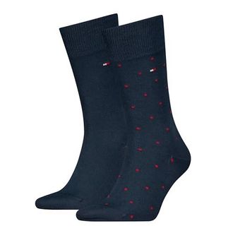 Tommy Hilfiger 8719965009202 Dots Classic Sock, Bleu Marine, 43-46 (Lot de 2) Hommes