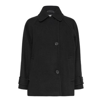 Inwear Schwarzer Mantel mit Langen &Auml;rmeln und Gro&szlig;en Kn&ouml;pfen - - Coats - Damen - Schwarzk - XL