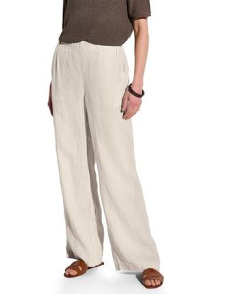 Street One A378739 Pantalon Large en Lin, Moonstone Sable, 36W / 32L Femmes