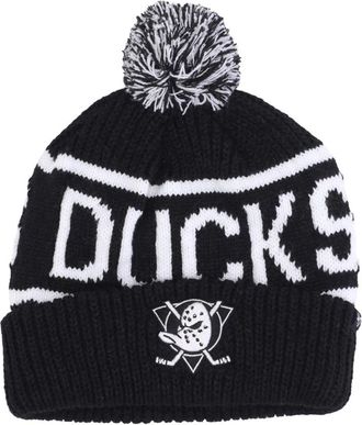 47 Brand Homme, Accessoires, Noir, Taille: ONE Size Bonnet dhiver c&ocirc;tel&eacute; avec revers et pompon