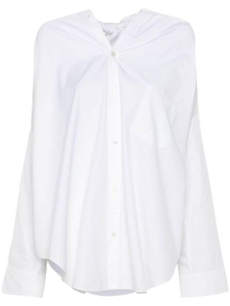 Balenciaga chemise nou&eacute;e &agrave; manches longues - Blanc