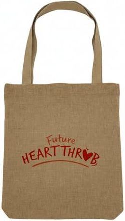 Fabulous Sac Shopping Tote Bag Aspect Lin - Future Heartthrob Love Humor - Sac de Courses Toile Epaisse 360g Beige Naturel Cabas Port&eacute; Epaule Solide Imprim&eacute; en