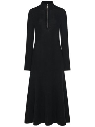 Rosetta Getty robe en maille nervurée à fermeture zippée - Noir