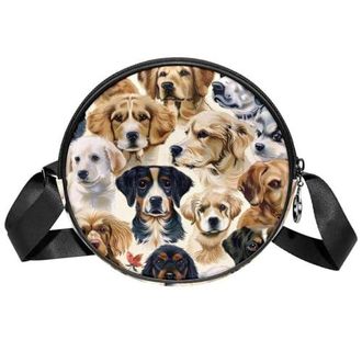 Generic Sac &agrave; bandouli&egrave;re Circle pour femme, petit sac &agrave; bandouli&egrave;re avec fermeture &eacute;clair, bretelles r&eacute;glables, sac &agrave; main rond d&eacute;contract&eacute; pour femmes et fi